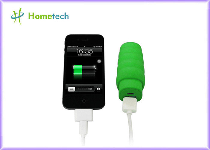Natural Soft PVC 2600 mAh Cartoon Caterpillars Shaped Mini Power Bank for Charging App Ip Series and Android Smart Phone