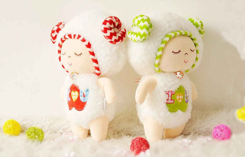 Novelty 8" Super soft cloth white calm sleep Stuffed plush toys of Children gift