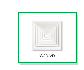 4 way white powder coating Square ceiling diffuser with standard model SCD-VA