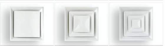 Air conditioning parts aluminum 4 way air conditioning ceiling square air diffuser
