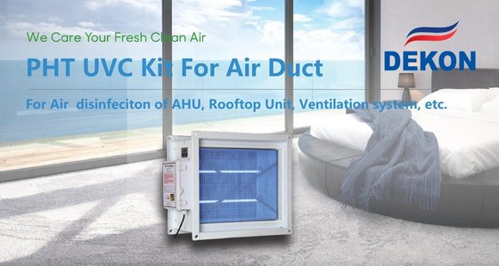 PHT UVC with Germicidal Lamps as air sterlizer for Rooftop units ducts or AHU System ducts help kill virus