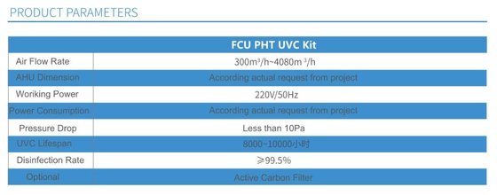 UV lamp installed kit, PHT UVC Kit for fan coil units installed on air return box help kill virus and baterial