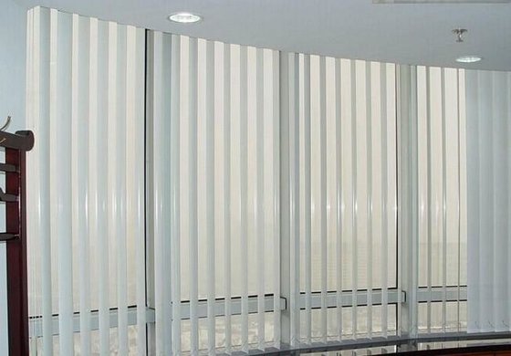 Lower open high quality home elegant sheer fabric white vertical blind and curtain customized