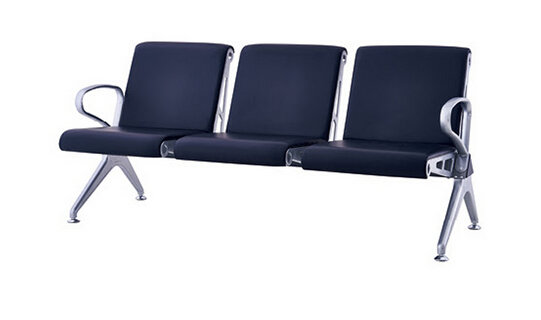3 Seats Die-Casting Steel Powder Painted China Airport Waiting Chair with Cushion