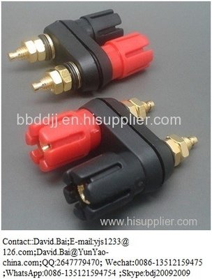 Binding Post Double Standard Stud Nut 30 A 1000 V Gold Plate