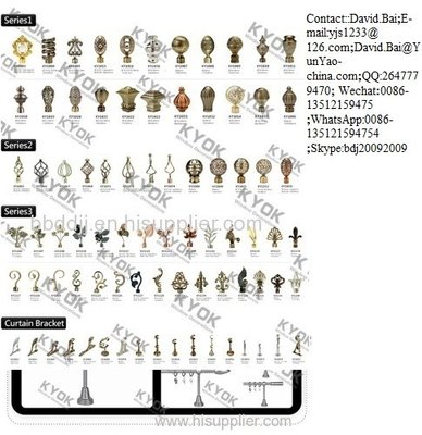Black Metal Aluminium Curtain Pole Finials