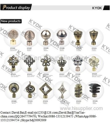 Black Metal Aluminium Curtain Pole Finials