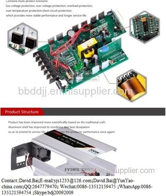 300W 12v dc to ac 110v/220v solar power inverter with solar charge controller