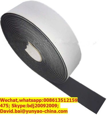 Black high density rubber foam weatherstrip tape