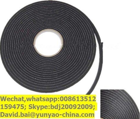Black high density rubber foam weatherstrip tape