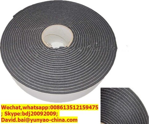 Black high density rubber foam weatherstrip tape