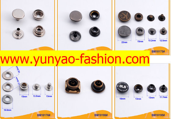 Metal Material and Round Shape pearl snap button
