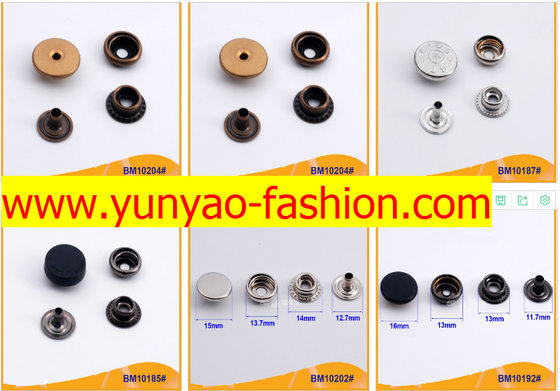 Metal Material and Round Shape pearl snap button