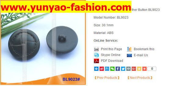 Factory Plastic Imitation Leather shank button for coat