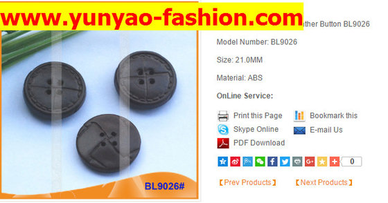 Factory Plastic Imitation Leather shank button for coat