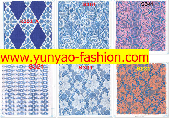 fancy flower design nylon stretch lace fabric dress white lace fabric