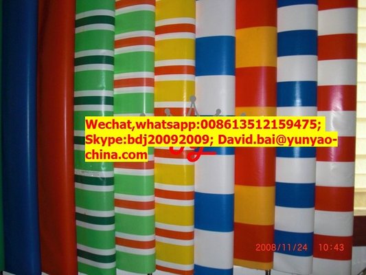 Stripped PVC tarpaulin for awning, sunshade covering