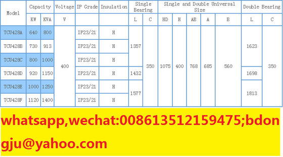 TCU428 Series Land use low voltage generator from chinese factory