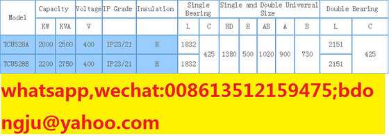 TCU528 Series Land use medium voltage generator from chinese factory