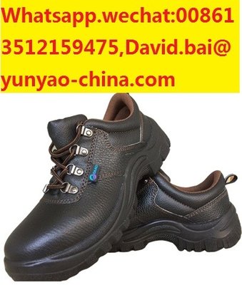Safety Cheap Genuine Cow Leather Safety Shoes with Steel Toe for Industry
