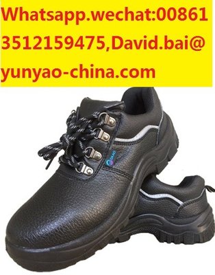 Safety Cheap Genuine Cow Leather Safety Shoes with Steel Toe for Industry