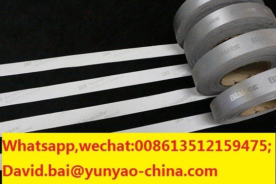 reflective polyester tape sewed on reflective fabric tape for safety clothes