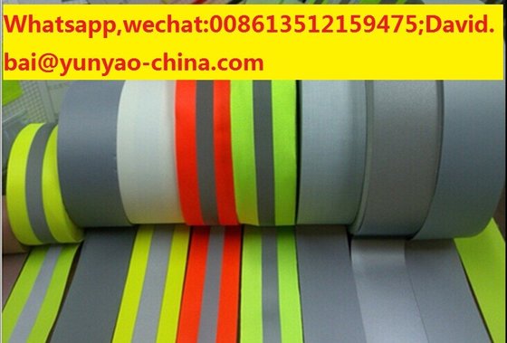 reflective polyester tape sewed on reflective fabric tape for safety clothes
