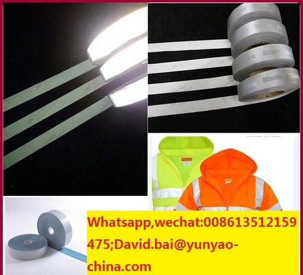 reflective polyester tape sewed on reflective fabric tape for safety clothes