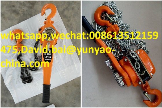 Wearable Capacitor 1.5 Ton Hand Chain Block Hoist Manual Lever Chain Hoist，Alloy Transmission Line Stringing Tools Ratch