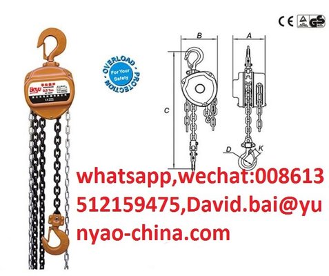 Standard Lifting Height 2.5-3m Capacity 0.5t - 50t Chain Hoist Lifting Chain Number 1, 2, 4, 8