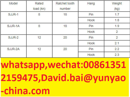 Rated load 12kn Transmission Line Stringing Tools Accessories Ratchet Withdrawing Wire Tool