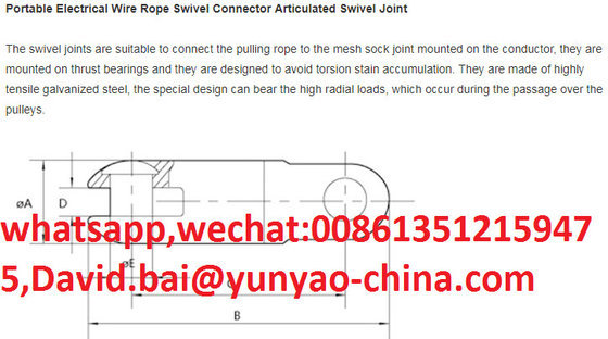 Portable Electrical Wire Rope Swivel Connector Articulated Swivel Joint