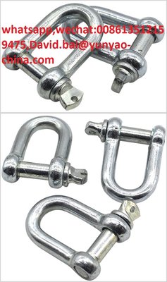 Transmission Line Stringing Tools Rated Load 20kN High Strength Stainless Steel D Shackle