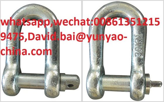 Transmission Line Stringing Tools Rated Load 20kN High Strength Stainless Steel D Shackle