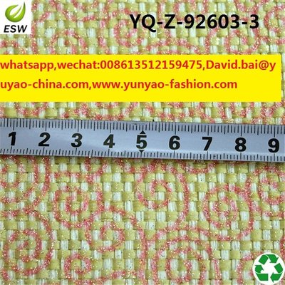 New design stripe pattern PP woven Raffia fabric for bags shoes