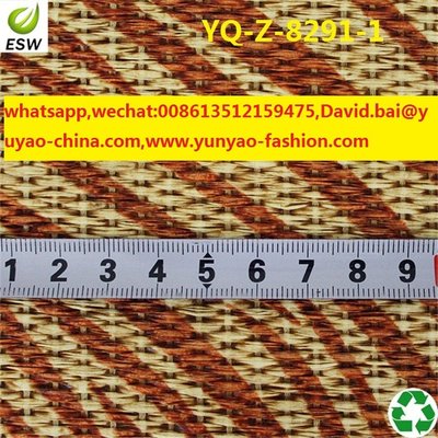 New design stripe pattern PP woven Raffia fabric for bags shoes from chinese factory