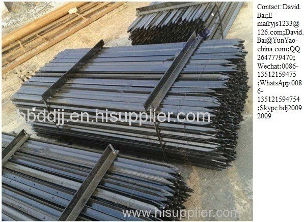 factory direct galvanized or black bitum coated 6' star picket Y fence post