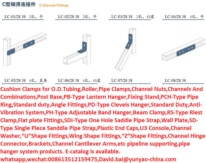 Wall Plate,SD-Type Single Piece Sanddle Pipe Strap,Plastic End Caps,U3 Console,Channel Washer