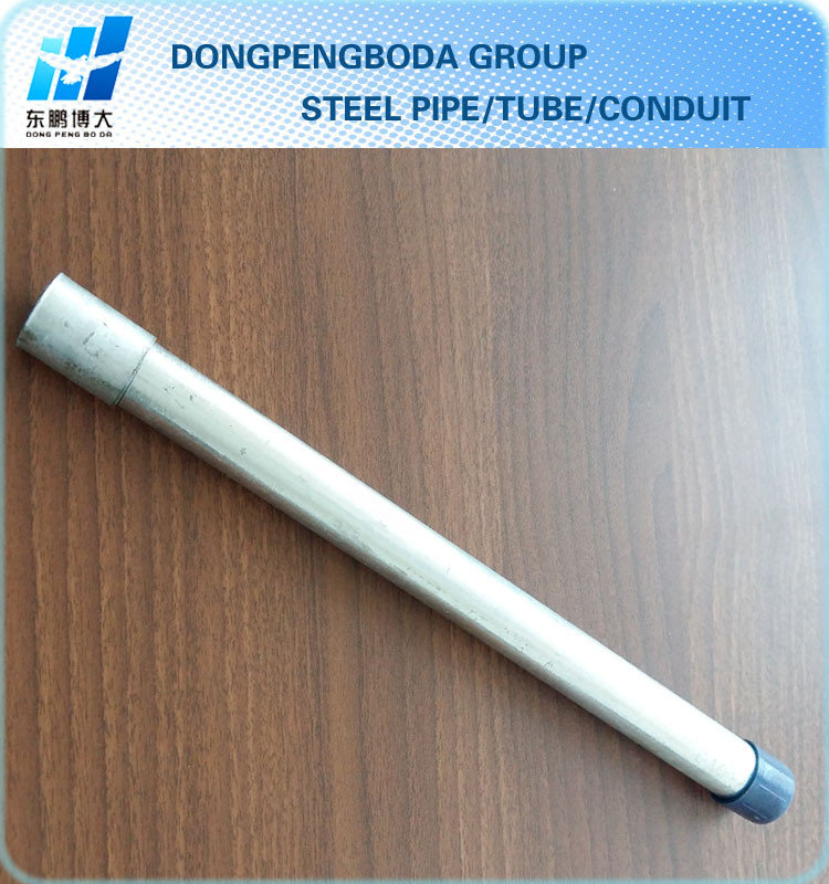 BS4568 GI Class 4 pipes with one cap and one coupling threaded made in China sullpier