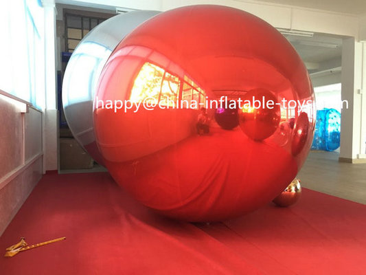 2m PVC Double Inflatable Mirror Ball For Fashion Show / Christmas Decoration