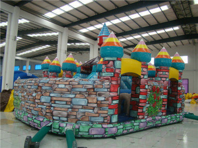 Kindergarden / Park Outdoor Inflatable Games Fireproof 12 * 10m