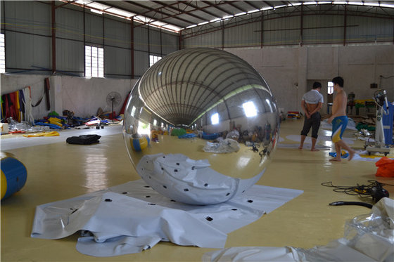 Silver Commercial Giant Inflatable Mirror Ball Entertainment Events Use