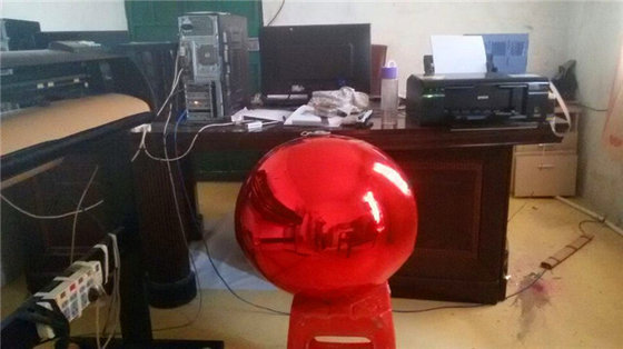 Durable Red Garden Mirror Ball / Outdoor Mirror Ball Decorations