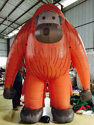 Ausstellungs-Dekorations-aufblasbare Werbungs-Produkt-Affe-Figürchen orange