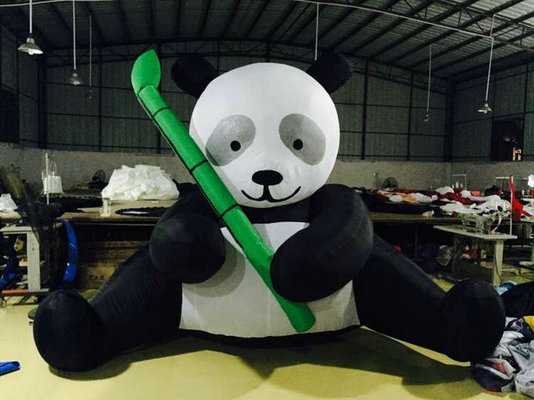 PVC Tarpaulin Inflatable Advertising Products Panda Figurines Black And White
