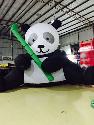 PVC Tarpaulin Inflatable Advertising Products Panda Figurines Black And White