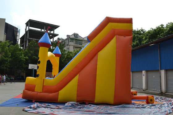 0.55mm PVC Fireproof Tarpaulin Commercial Inflatable Slide Yellow