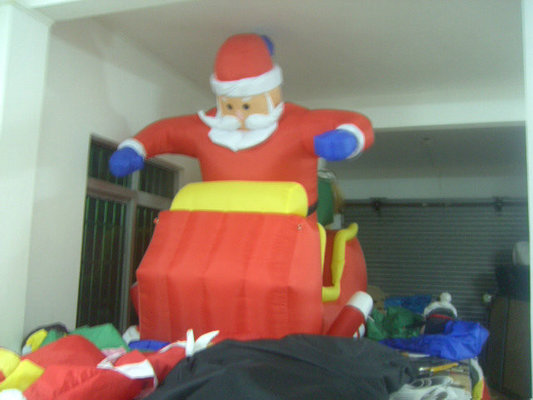 Red Advertising Inflatable Santa Clause For Christmas Celebration