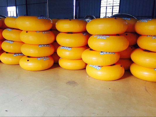 Fun PVC Yellow Inflatable Swim Ring Inflatable Swimming Floats For Water Amusement Park
