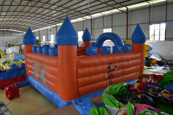 6*4*3.5m Inflatable Sports Games Blue And Orange Disney Inflatable Trampoline To The Children